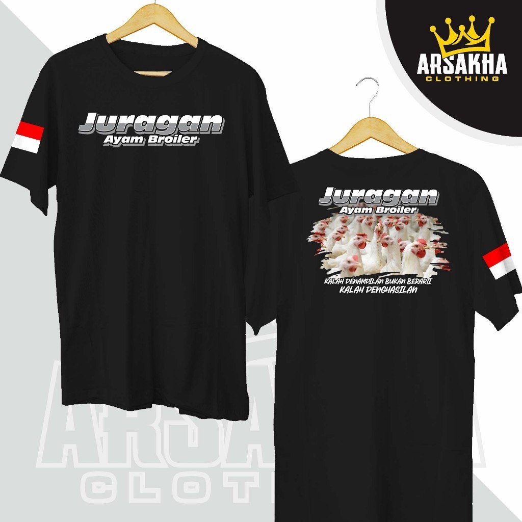 Jual Kaos Juragan Ayam Broiler Kandang Ayam v2 Baju Kaos Sablon DTF ...