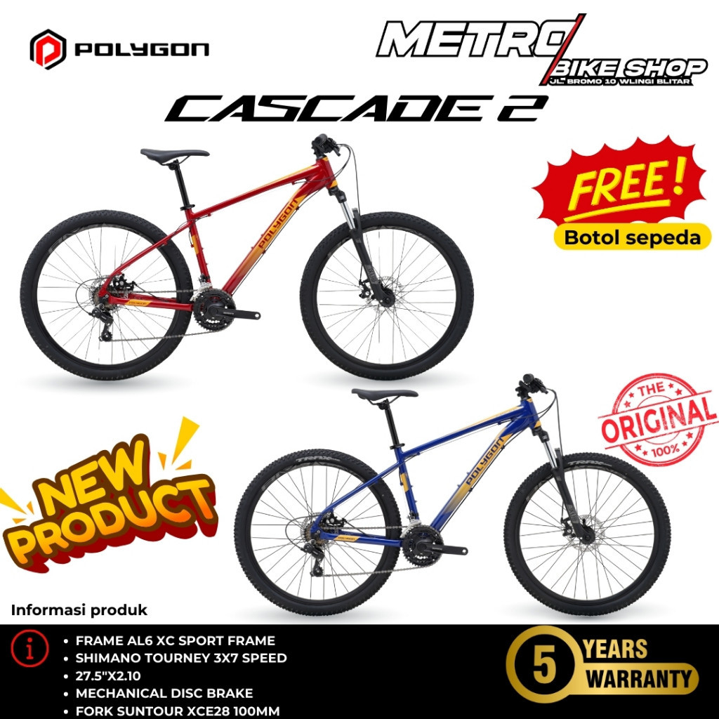 Jual Sepeda gunung Polygon Cascade 2 sepeda MTB 27.5 warna terbaru ...