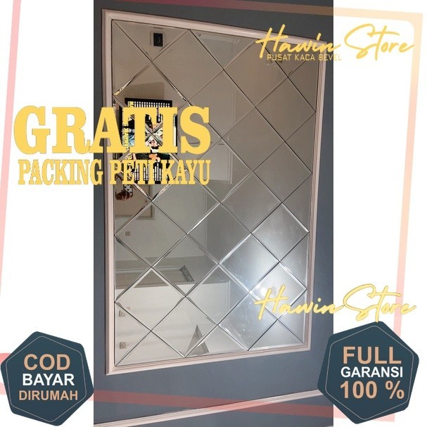 Jual 138 x 78 Bevel 1cm Custom Wajik FREE PEREKAT DOUBELTAPE + GARANSI ...