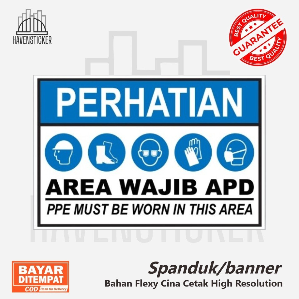 Jual Spanduk banner sign AREA WAJIB APD banner | Shopee Indonesia
