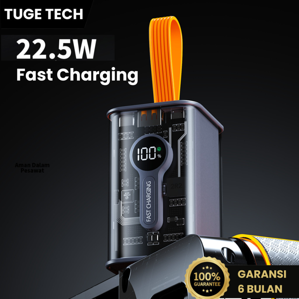 Jual PRODUK TERBARU # TUGE TECH Power Bank 20000mah Transparan ...