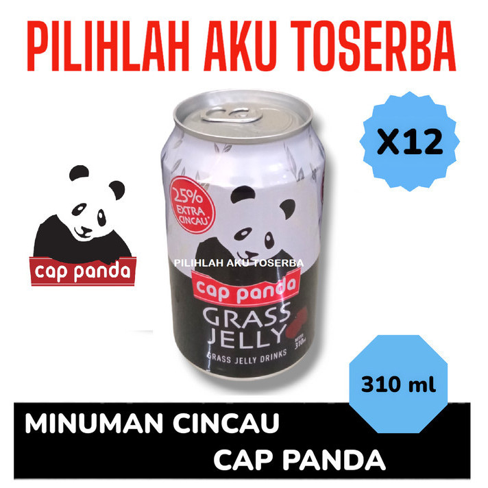 Jual Minuman CINCAU cap PANDA / Grass Jelly KALENG 310 ml - ( HARGA 12 ...