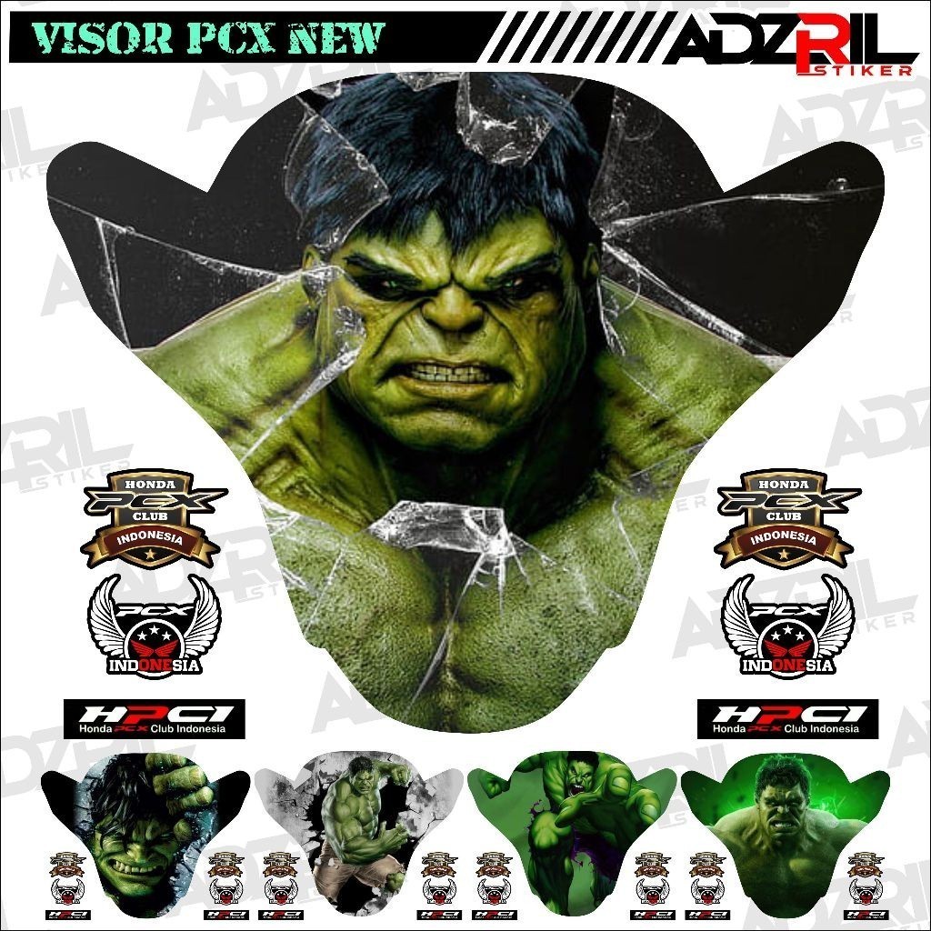 Jual Stiker visor Winshield HONDA PCX 160 NEW HULK KEREN (054) / stiker ...