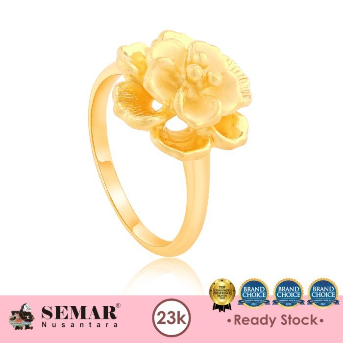Jual Cincin Emas Meiva Flower Gold 23K Semar Nusantara | Shopee Indonesia