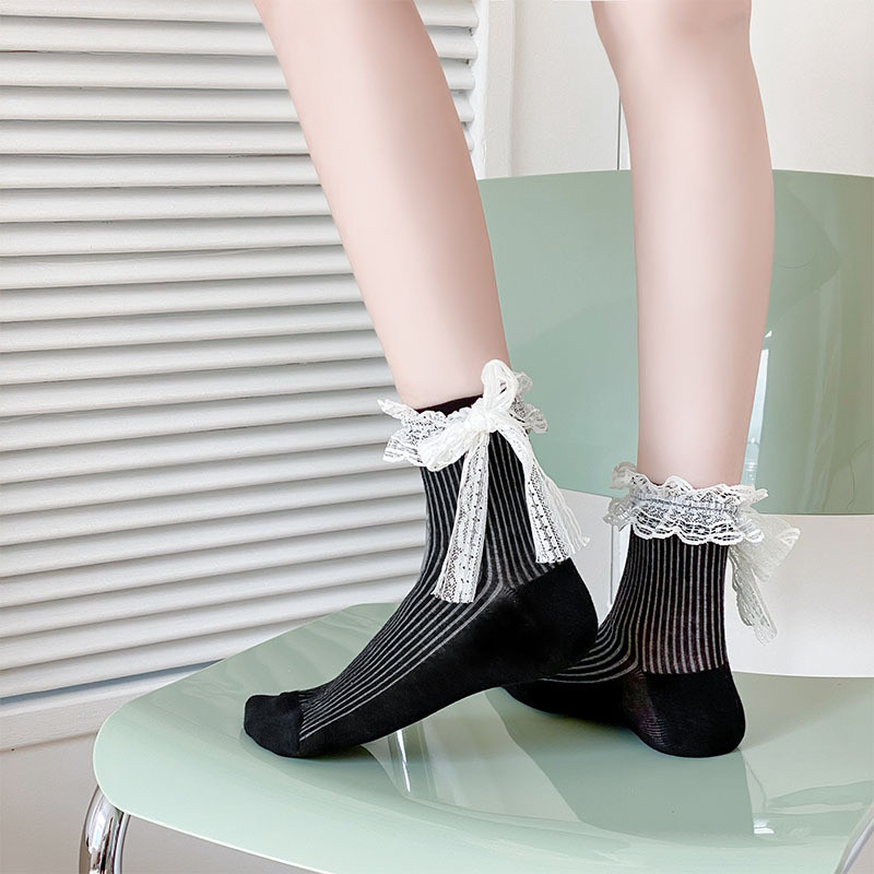 Jual Hey Bliss - Totto Ribbon Korean Socks / Kaos Kaki Korea Premium ...