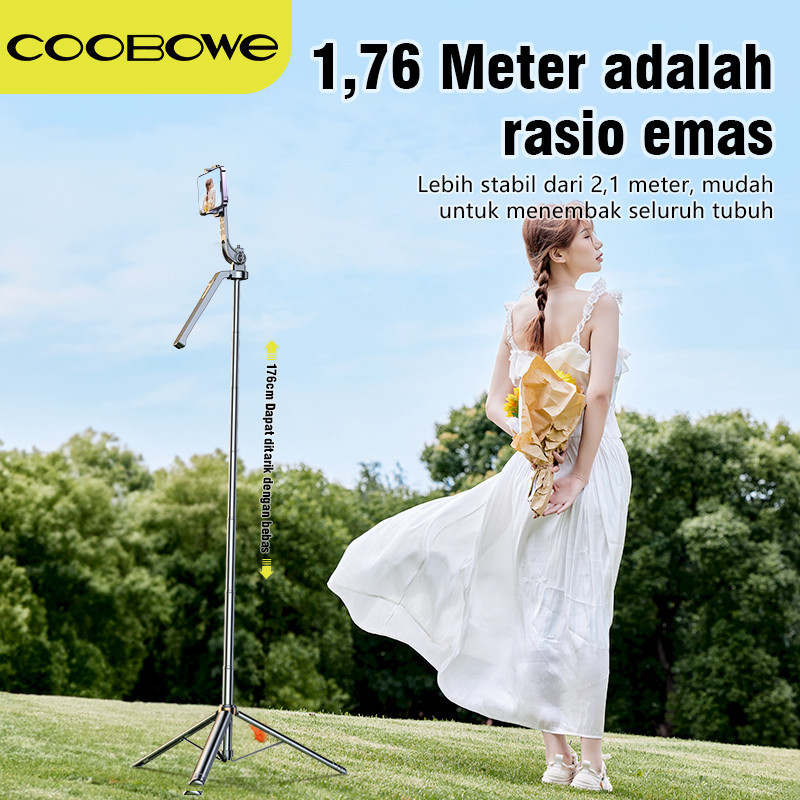 Jual COOBOWE Tongsis Tripod Bluetooth 180cm Hand Stabilizer Hp Fill ...