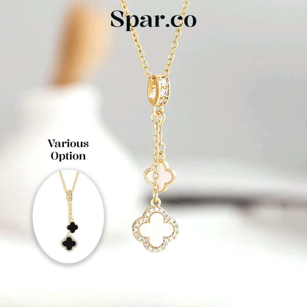 Jual Spar.co Tassel Four-Leaf Clover Necklace - Kalung Daun Semanggi ...