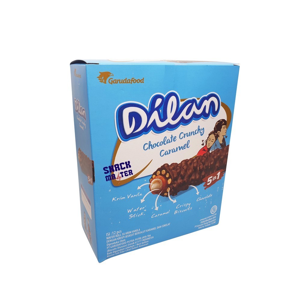 Jual Dilan Crunchy Choco Caramel - Netto 12 bks x 24 gr | Shopee Indonesia