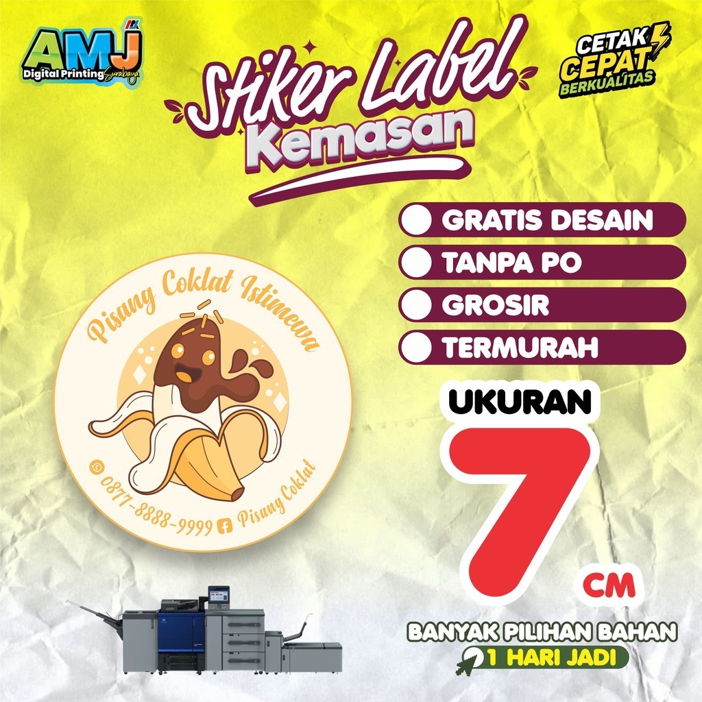 Jual (7cm) Stiker Kemasan/Stiker Label Produk/Stiker Produk/Stiker ...