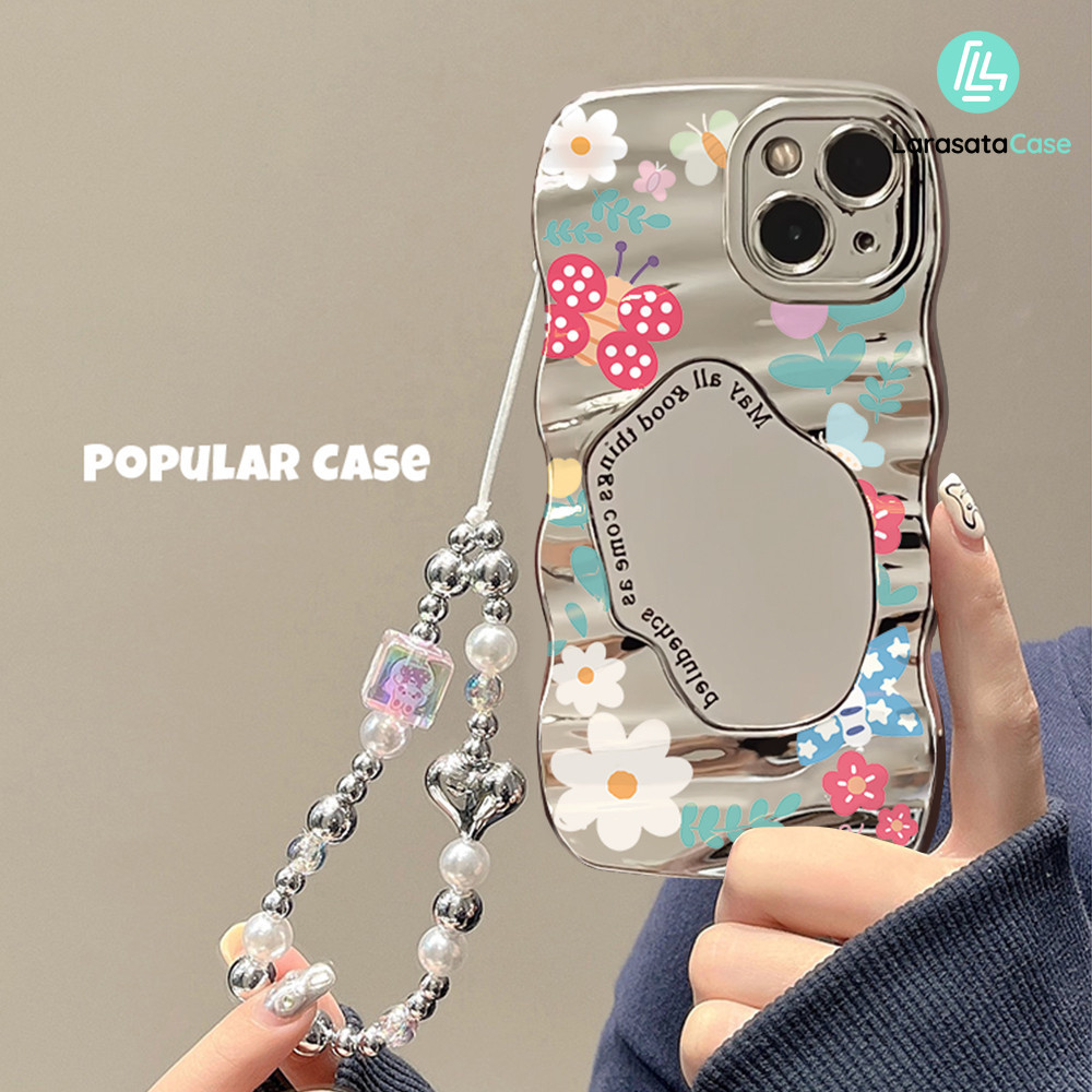 Jual Casing Mirror 3D Printed Motif kupu bunga anti jatuh case hp ...