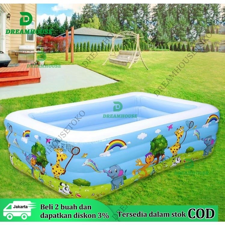 Jual kolam renang anak jumbo petak karet bahan tebal 2.1M kolamrenang ...