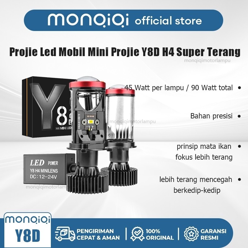 Jual Projie Led Mobil Mini Projie Y8D H4 Mobil Super Terang Lampu Led ...