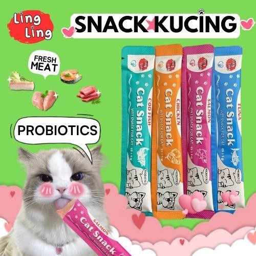 Jual LING LING Cat Snack Cemilan Treats Treat Kucing Liquid Creamy Tube ...