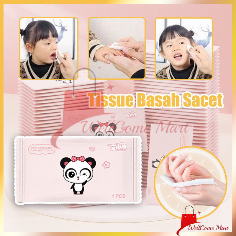 Jual 10PCS Tisu Basah Satuan / Tissue Basah Sacet / Mini Single Wipes ...