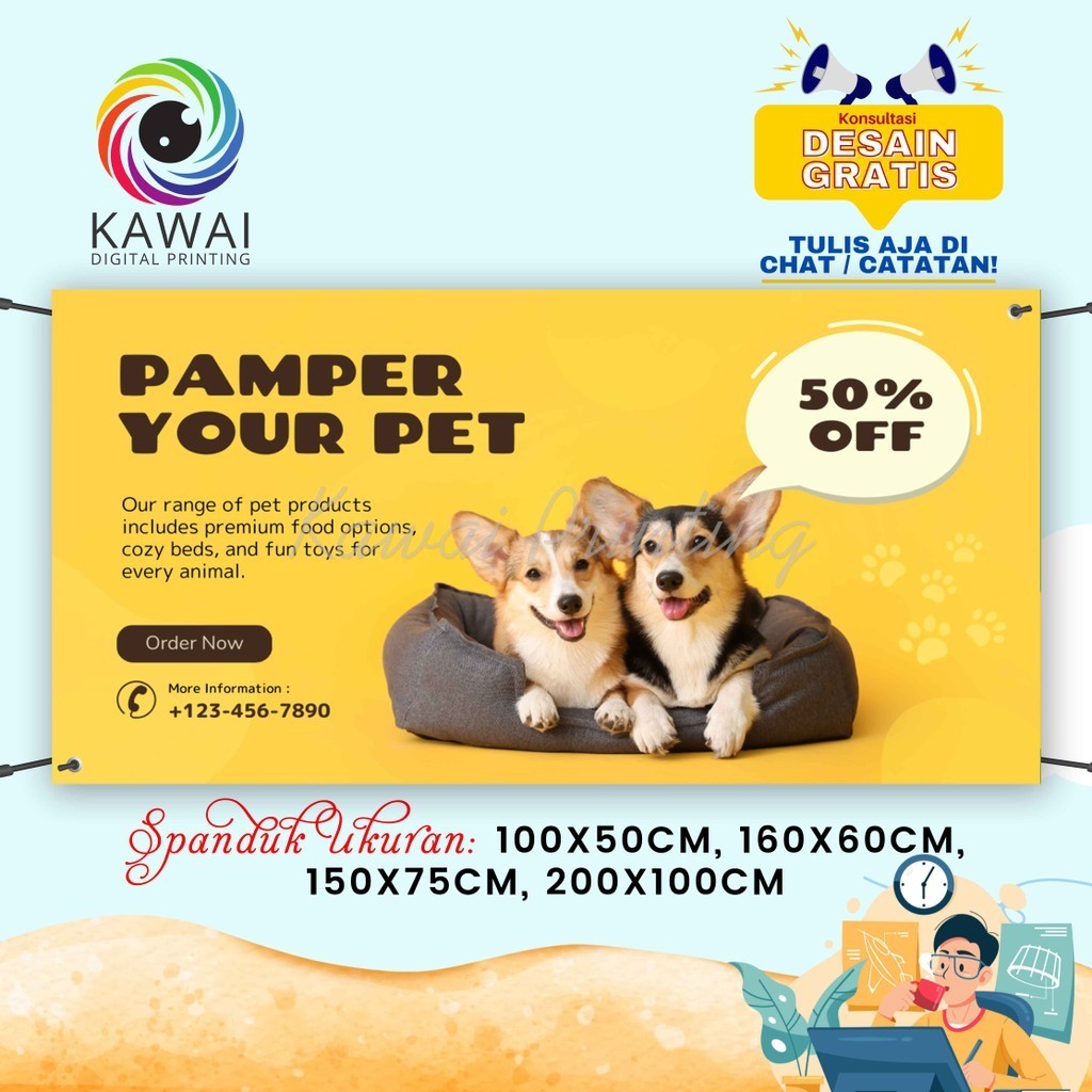 Jual Spanduk Banner MMT Pet Shop Jual Beli Binatang Kuning Bisa Rekuest ...