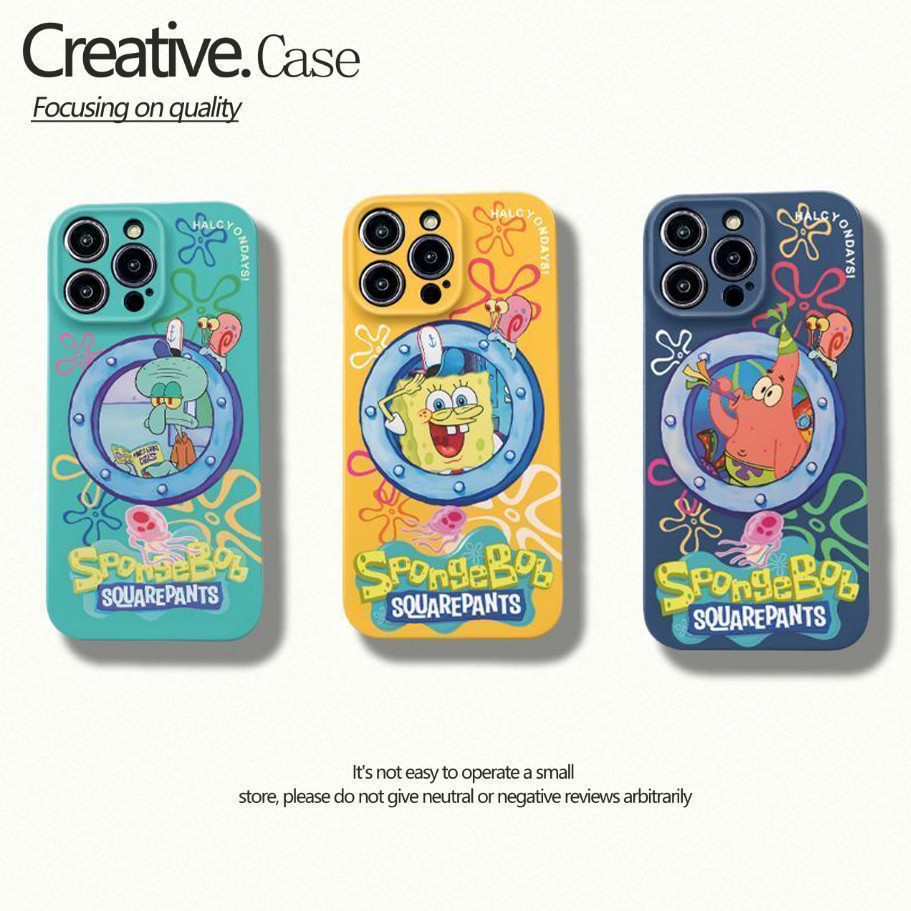 Jual Spongebob Cute Lucu Phone Hardcase For IPhone 15 pro max 14Plus 13 ...