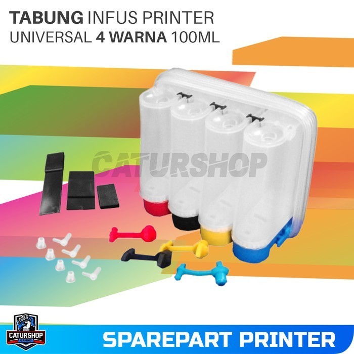 Jual Tabung Infus 4 Warna 100ml Modifikasi Printer Paket Lengkap ...