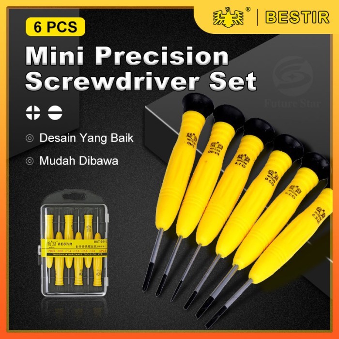 Jual 6PCS Mini Precision Screwdriver Set Magnetic Flathead and Phillips ...