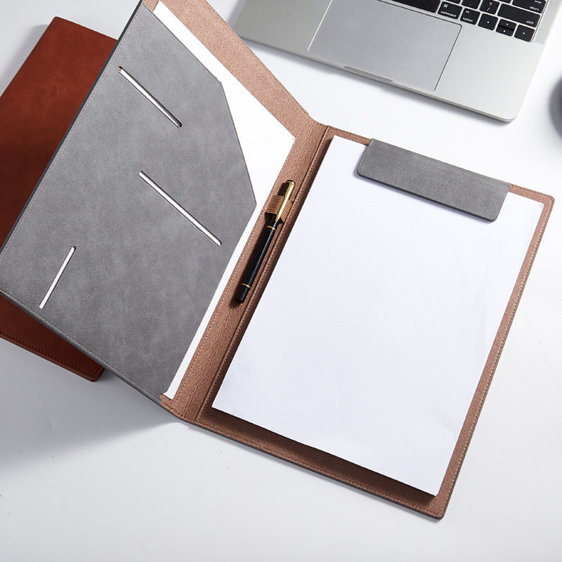 Jual A4 Portfolio Folder Leather Magnetic File Clipboard Meeting ...