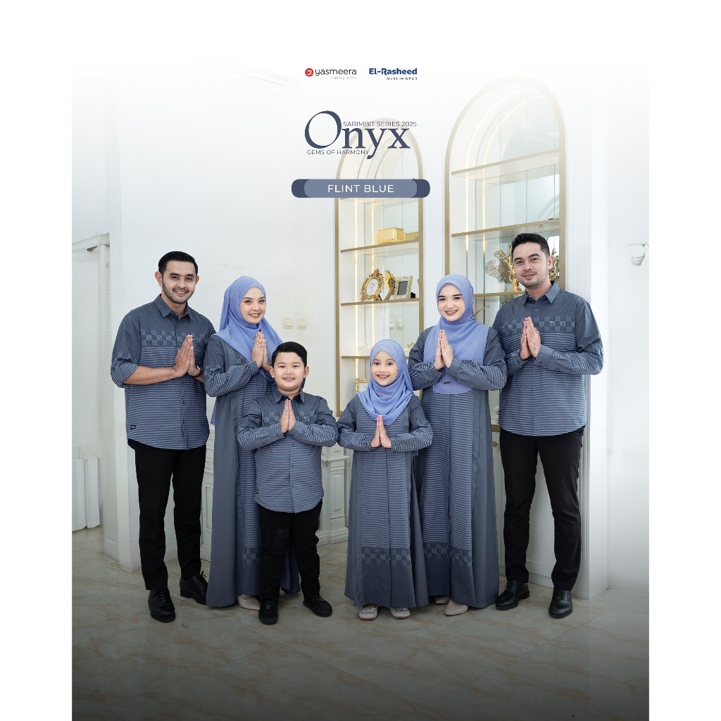 Jual YASMEERA - SARIMBIT 2025 ONYX SERIES - FLINT BLUE - Family Set ...