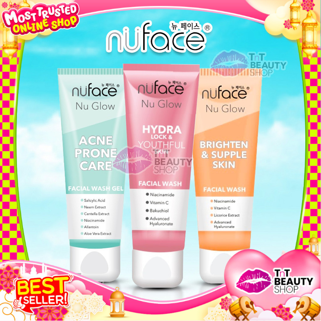 Jual Nuface Nu Glow Facial Wash 80ml Hydra Lock & Youthful Brighten ...