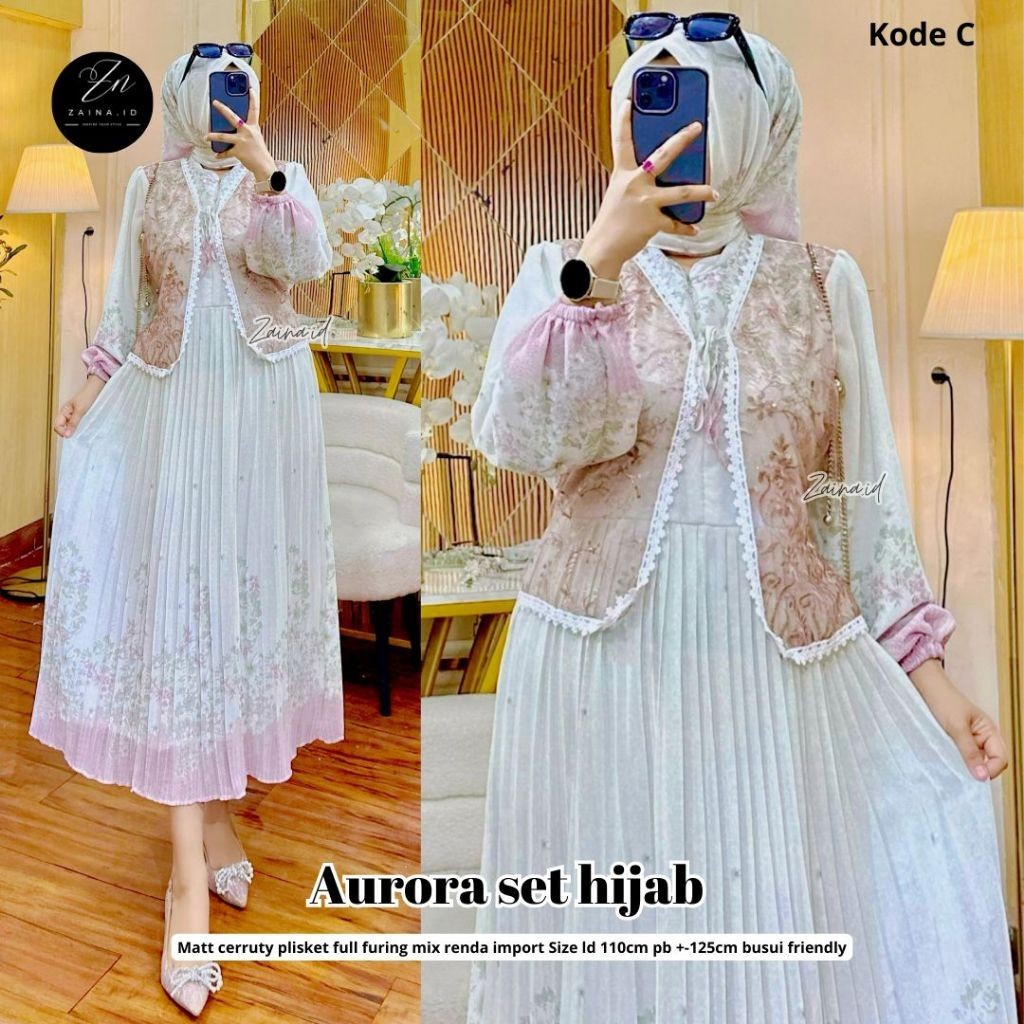 Jual 0403 AURORA SET HIJAB by Zn | Shopee Indonesia
