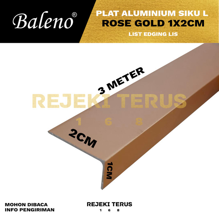 Jual Plat Aluminium Siku L ROSE GOLD 10 x 20 Baleno / List Edging Lis ...