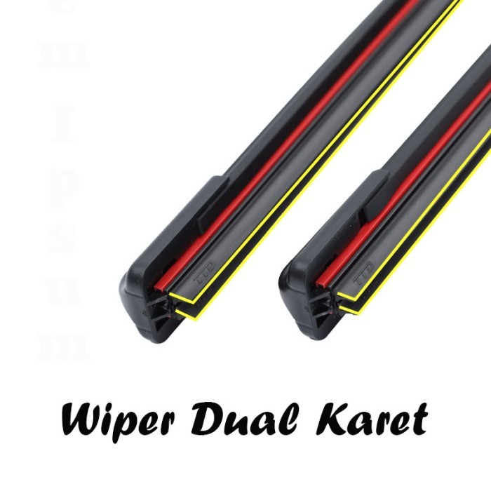 Jual Car Wiper Frameless Dual Blade Universal Model Karet Ganda Untuk ...
