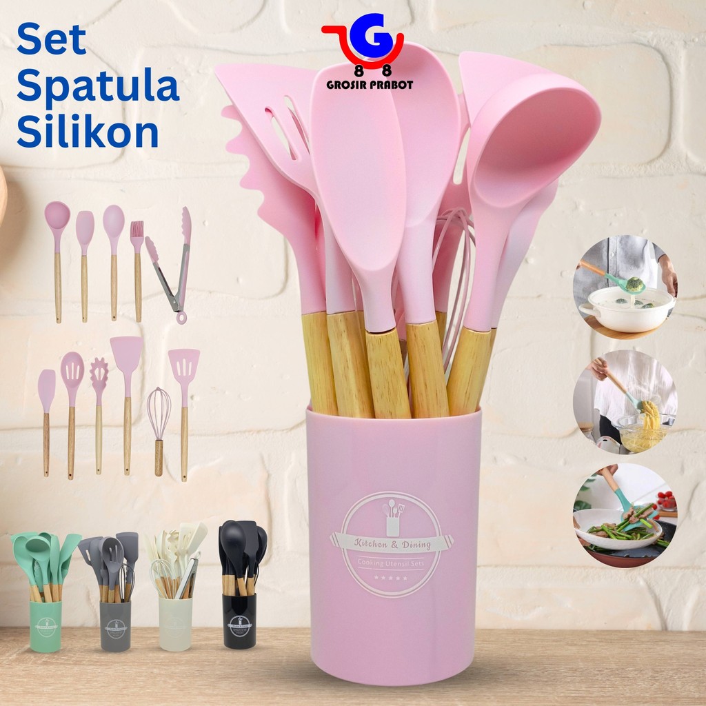 Jual Spatula Silikon 12in1 Sepatula Peralatan Dapur Masak Sutil Cooking ...
