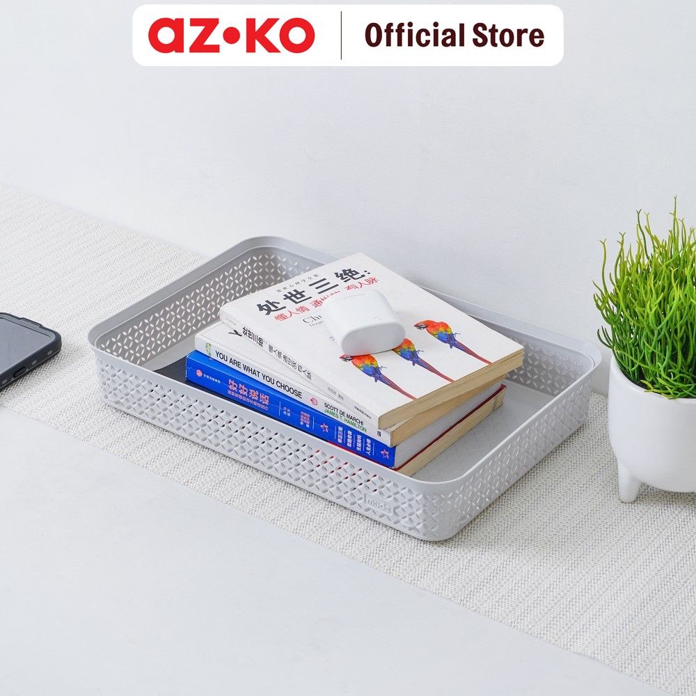 Jual AZKO Ezy Storage 35.9x24.2x6.2 cm Keranjang Penyimpanan - Abu-Abu ...