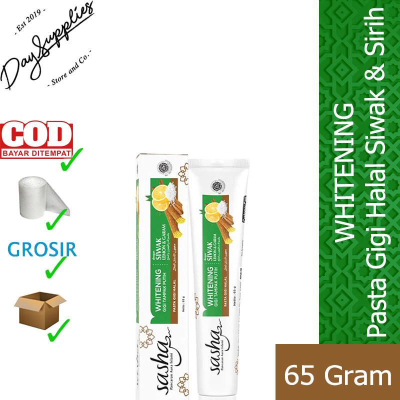 Jual Sasha Toothpaste Halal WHITENING 65g / Pasta Gigi Halal Siwak ...