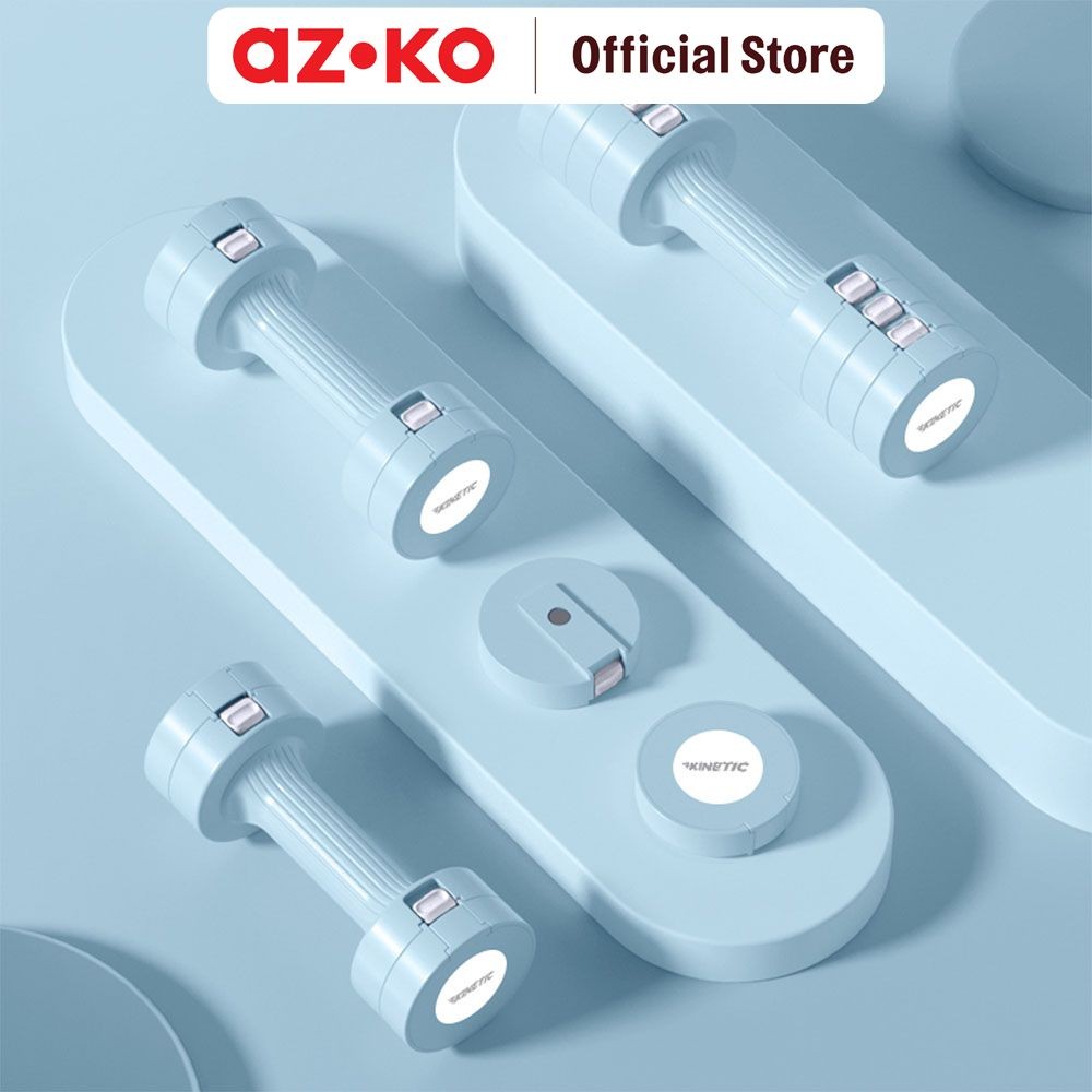 Jual AZKO Kinetic Set 2 Pcs Adjustable Dumbbell Barbel Alat Fitness ...