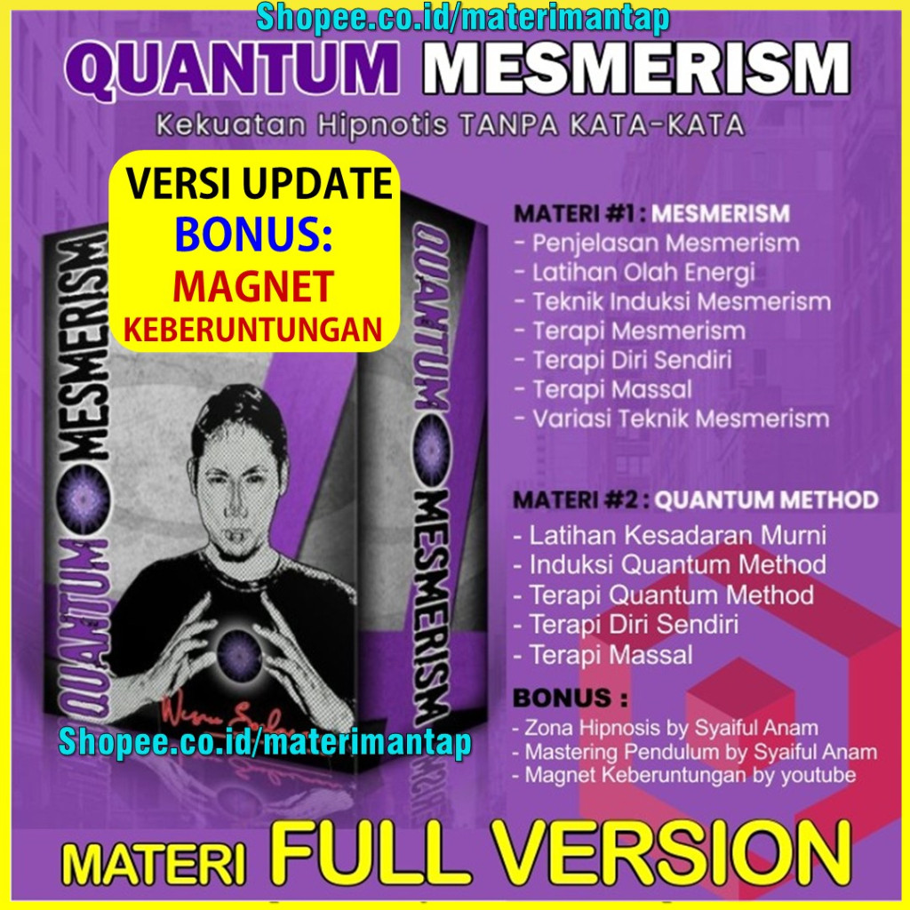 Jual Ecourse Hipnotis Tanpa Kata Mesmerism Quantum Method Full Materi | Shopee Indonesia