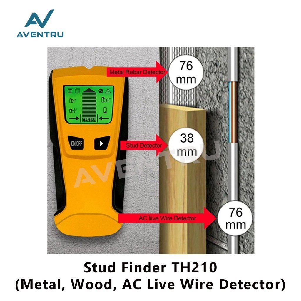 Jual Stud Center Finder TH210 Detect Metal, Wood and AC Live Wire Detector Alat Deteksi Dinding ...