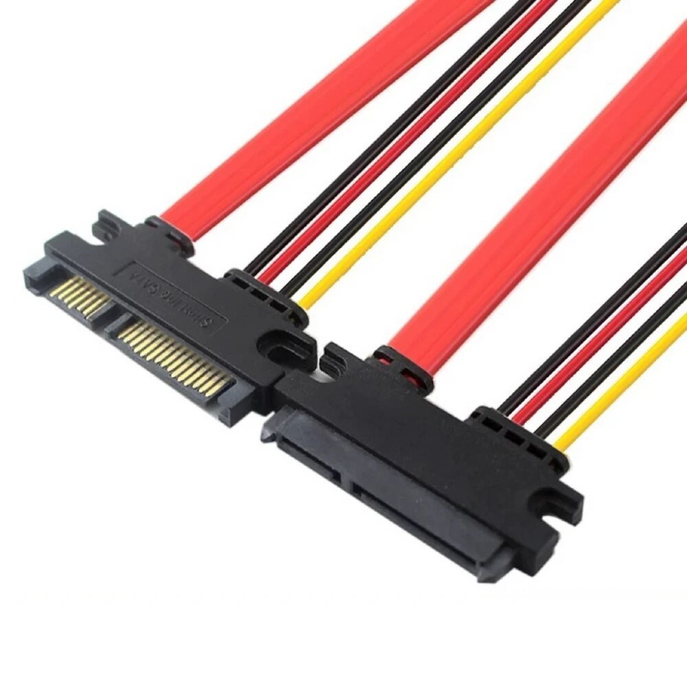 Jual Computer SATA data all-in-one extension cable 7+15P male to female ...