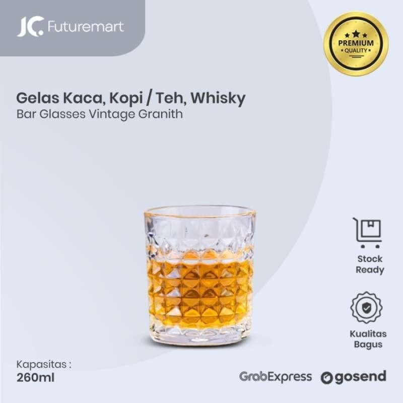 Jual Gelas Kaca Kopi Teh Whiskey Minuman Mocktail Bar Vintage Granith ...