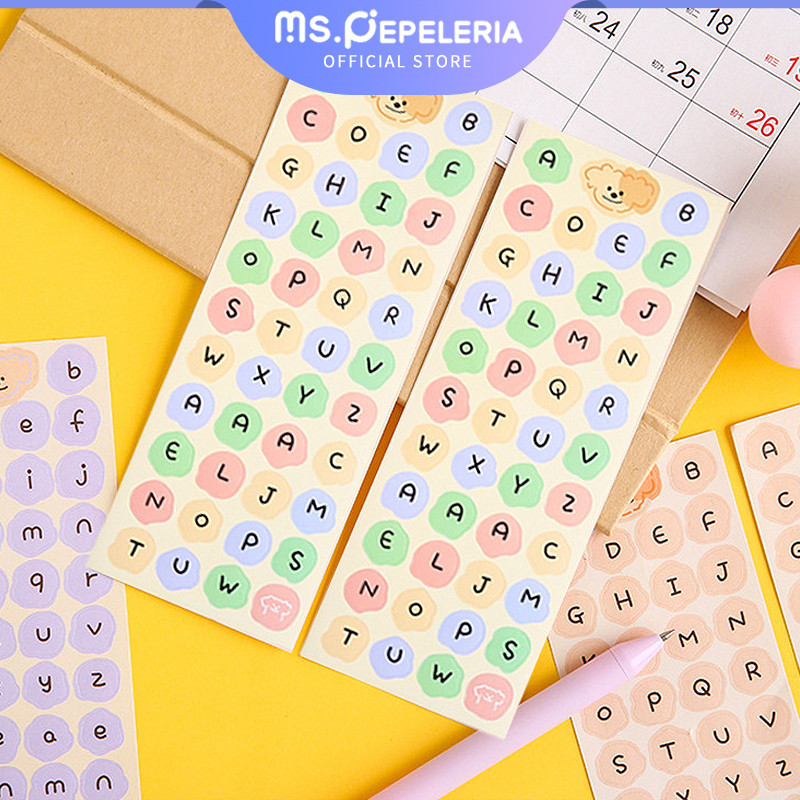 Jual stiker aesthetic Alfabet Dan Angka/Rounded Label Sticker Alphabet ...
