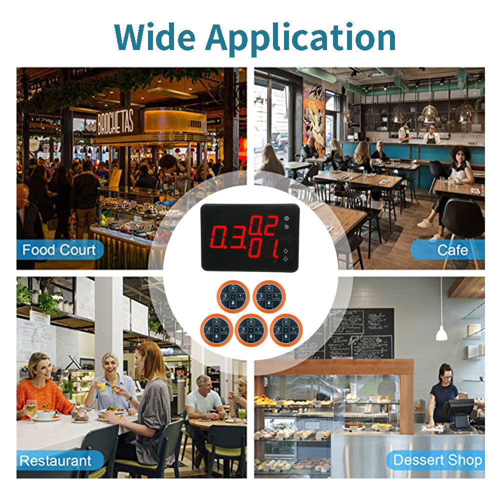 Jual Restaurant Pager Wireless Waiter System Voice Broadcast Receiver 5 ...