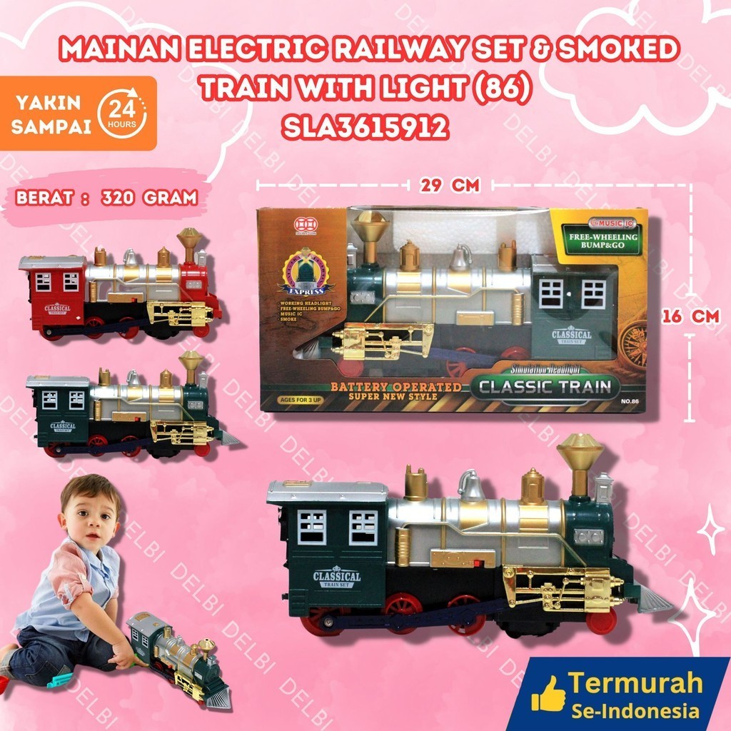 Jual Mainan Kereta Api Elektrik Classic Train (light & sound) (86 ...