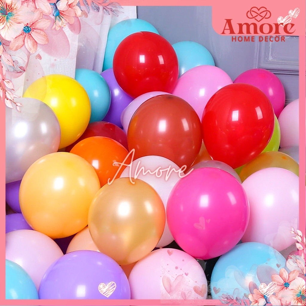 Jual ISI 50 PCS BALLON BESAR BIRTHDAY PAKET BALON POLOS LATEX BULAT ...