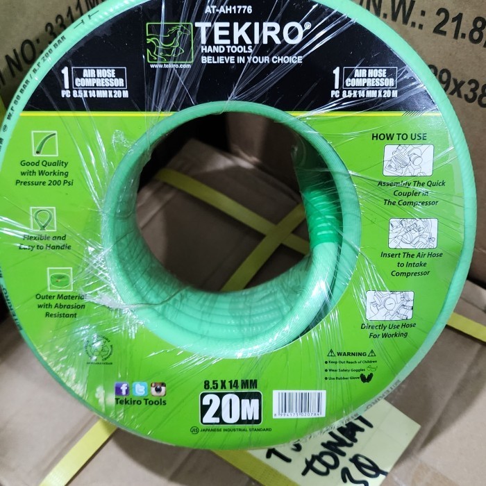 Jual SELANG KOMPRESOR TEKIRO 5 PLY 20 MTR AIR HOSE COMPRESOR TEKIRO 20MTR dtp ori | Shopee Indonesia