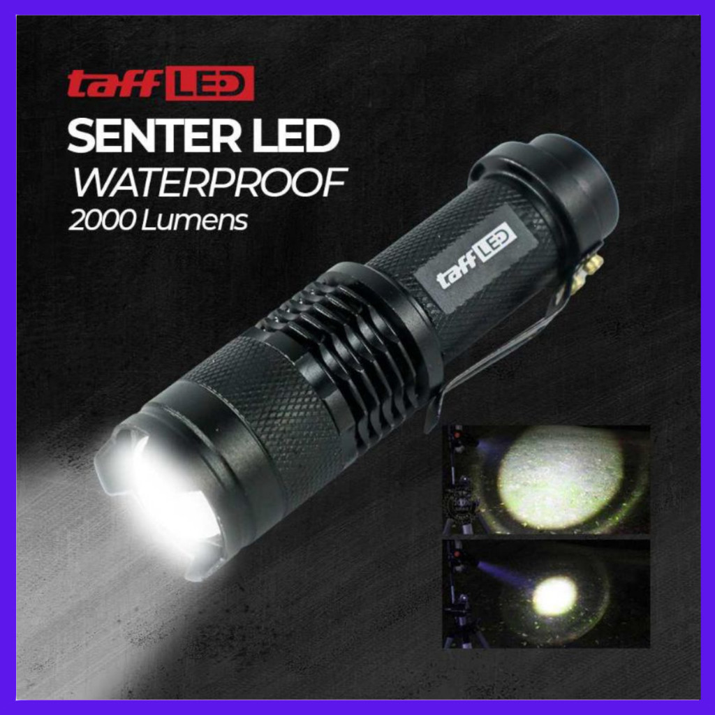 Jual Senter POLICE Waterproof Mini LED 2000 Lumens Pocketman Waterproof ...