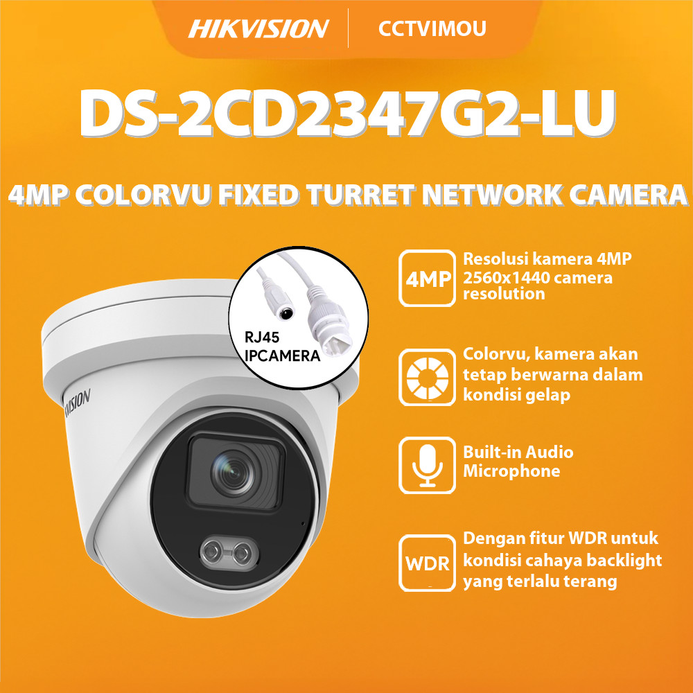 Jual HIKVISION DS-2CD2347G2-LU 4MP COLORVU BUILT-IN MIC TURRET IP CAMERA | Shopee Indonesia