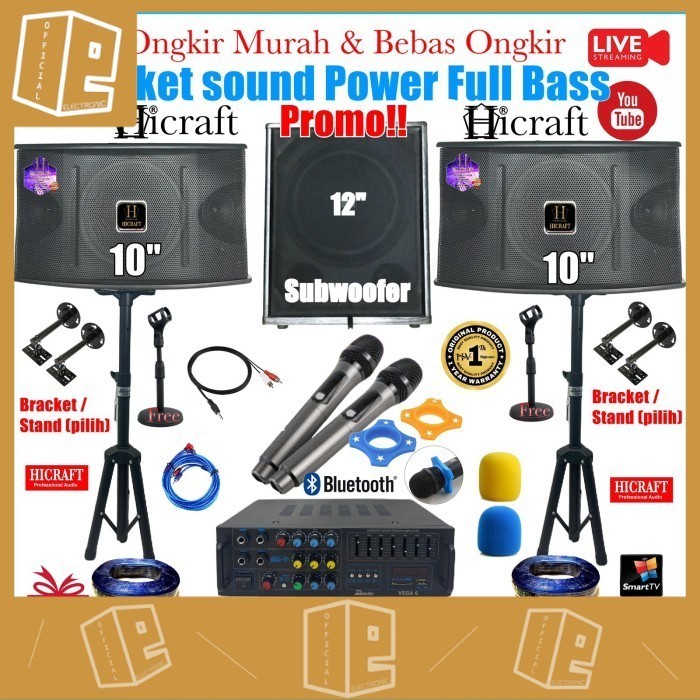 Jual Paket Sound 10 inch Karaoke plus subwoofer Sub 12inch Hicraft Original | Shopee Indonesia