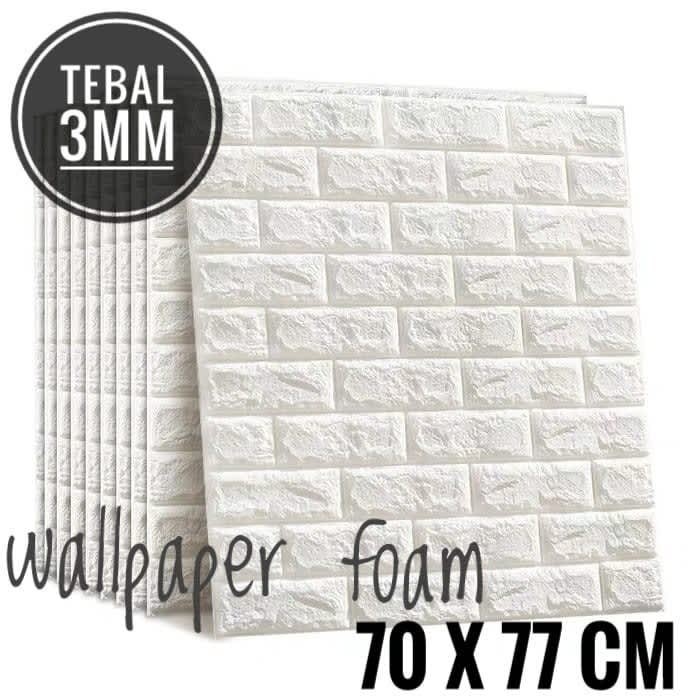 Jual STICKER WALLPAPER BATA PUTIH 70x77cm | Shopee Indonesia