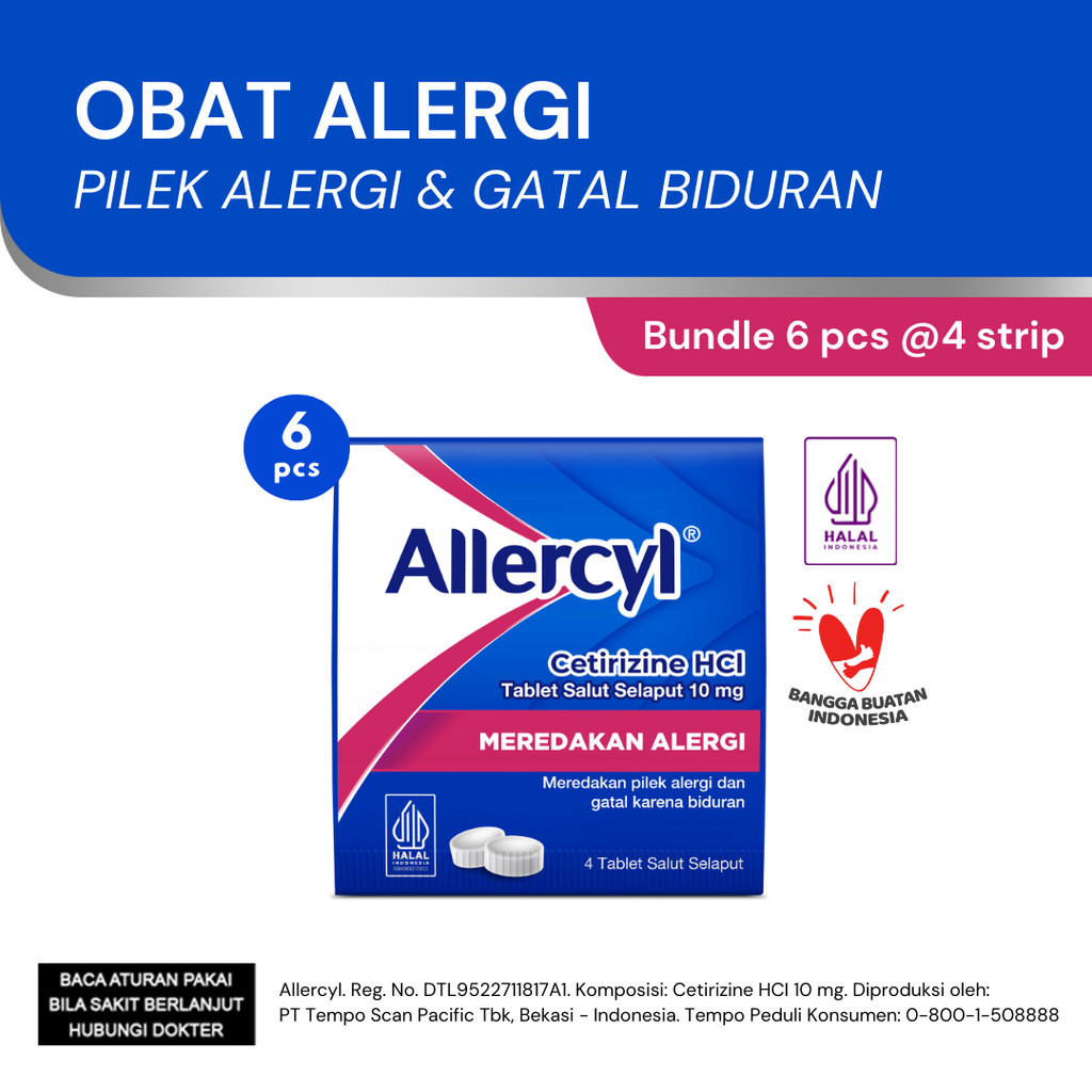 Jual ALLERCYL/TAB 4'S CTC [6PCS] (02.2026) | Shopee Indonesia