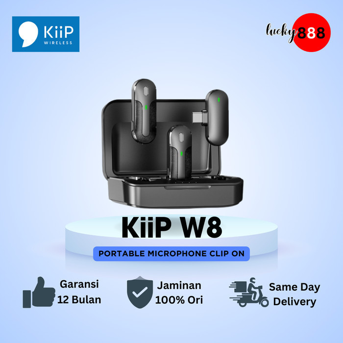 Jual KiiP Wireless M8 Microphone Portable Dual Mic Wireless Clip On 2 ...