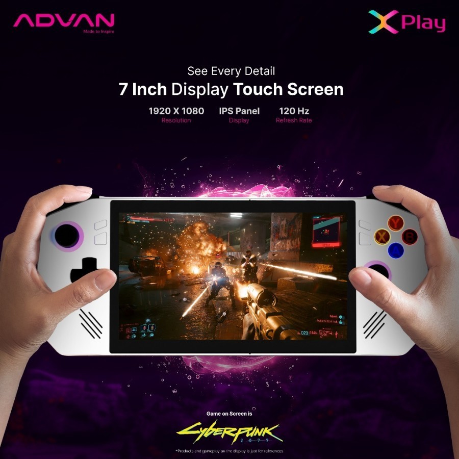 Jual ADVAN X-Play Handheld | AMD R7-7840U 16GB 512GB 7" IPS 120Hz 100% ...