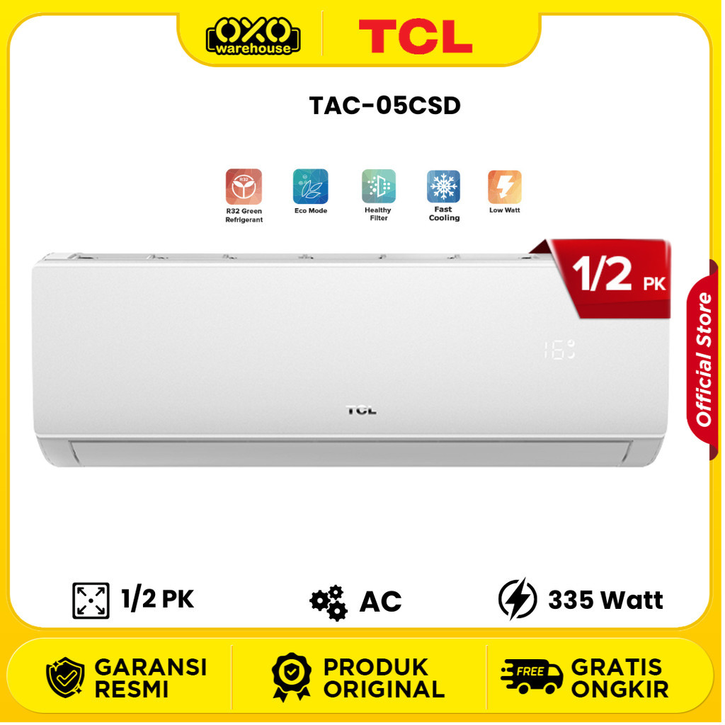 Jual TCL AC TAC 05CSD/XS 1/2 PK GOLD FIN + PASANG MURAH 05CSD 0,5 PK GARANSI RESMI | Shopee ...