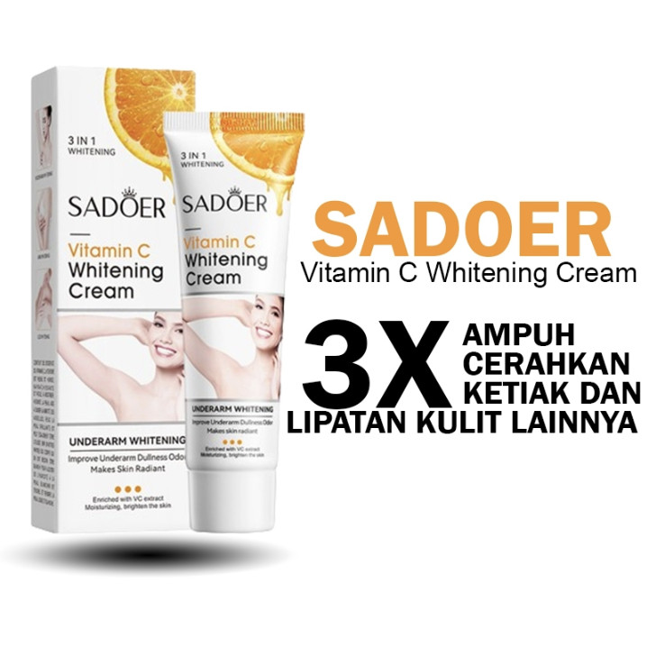 Jual Sadoer Vitamin C Whitening Cream Underarm 50 Gr Krim Pemutih Ketiak Badan Alami SR017 - ZO ...